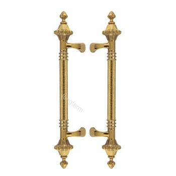 Factory Front Entry Main Door Handle Set Titanium Gold Brass Double ...