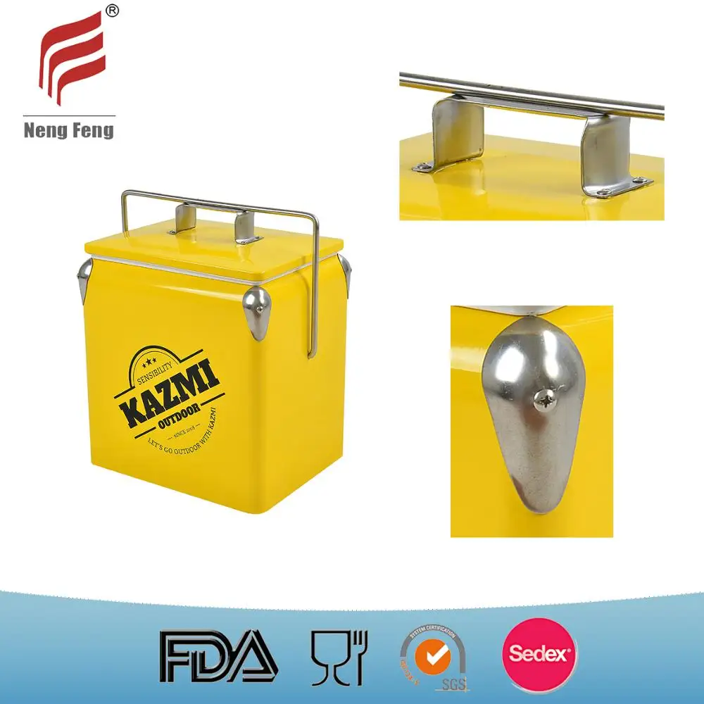 Metal Cooler Box 13l Ice Cooler Pp Inner Eco-friendly Portable Cooler ...