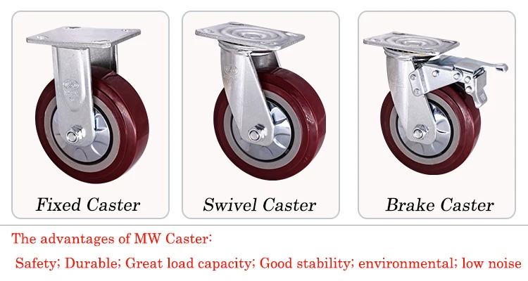 Heavy Duty Dark Red Pvc Caster Wheel 4inch 200kg - Buy Pu Caster,Heavy ...