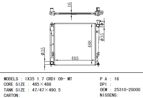 OEM 25310-2S000 for HYUNDAI IX35 1.7 CRDI 09- MT Auto Car Aluminum ...