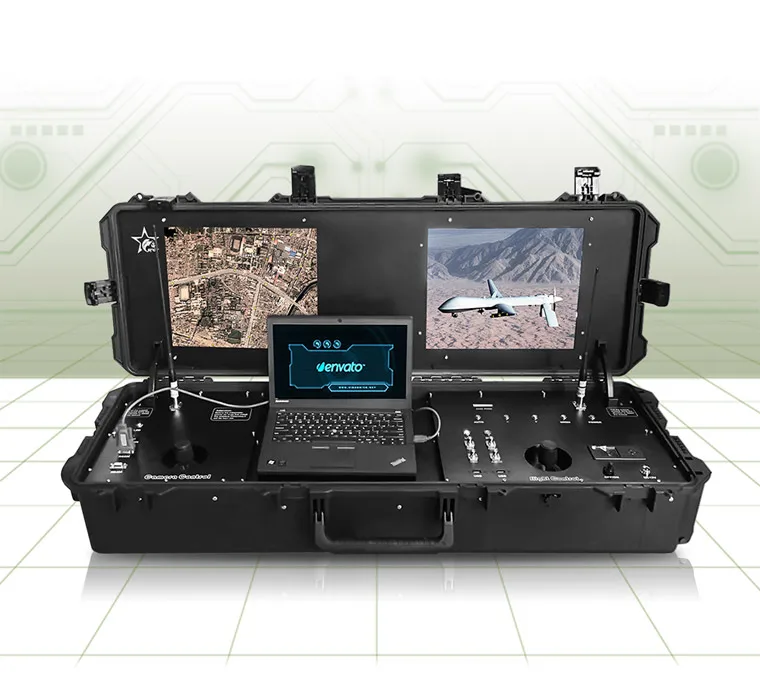 Portable UAV Flight Control Station Case - 17" LCD, Adjustable RF ...