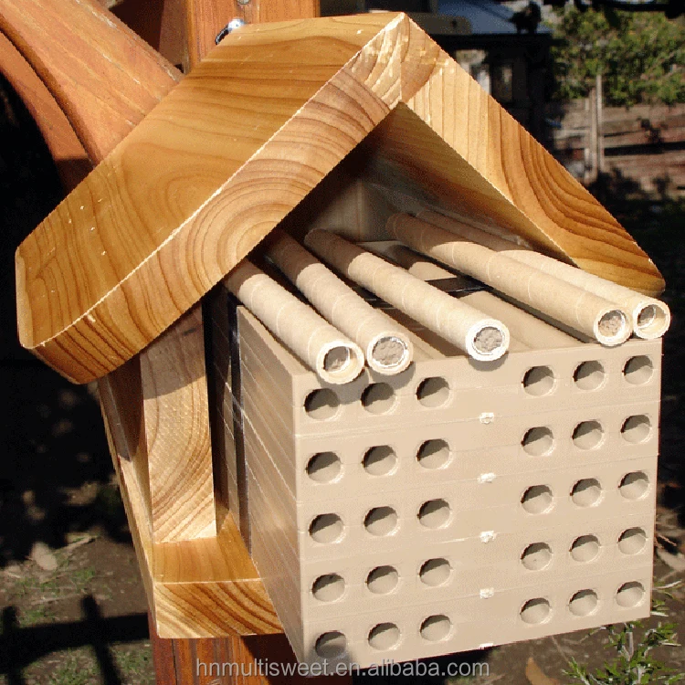 Bee House Wooden Bamboo Mason Beehive - Sustainable Beekeeping