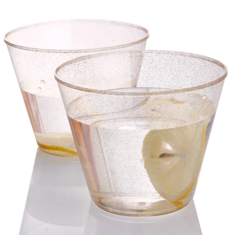 9oz PS Gold Rim Plastic Cup - Perfect for Parties & Events