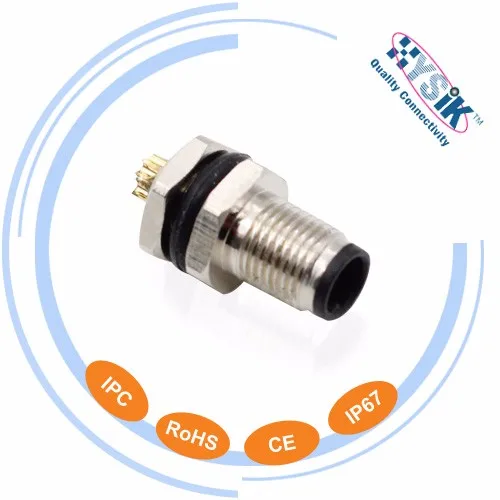 Male Female Ip67 M5 Waterproof Connector 3pin 4pin Panel Mount Threaded ...