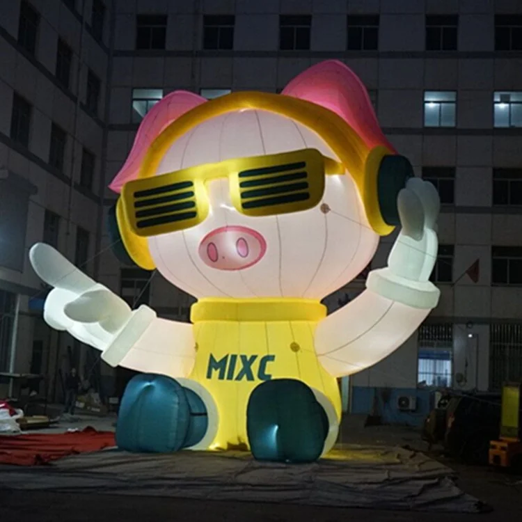 10m Inflatable Lighting Sitting Pig For Shopping Mall Decoration - Buy ...