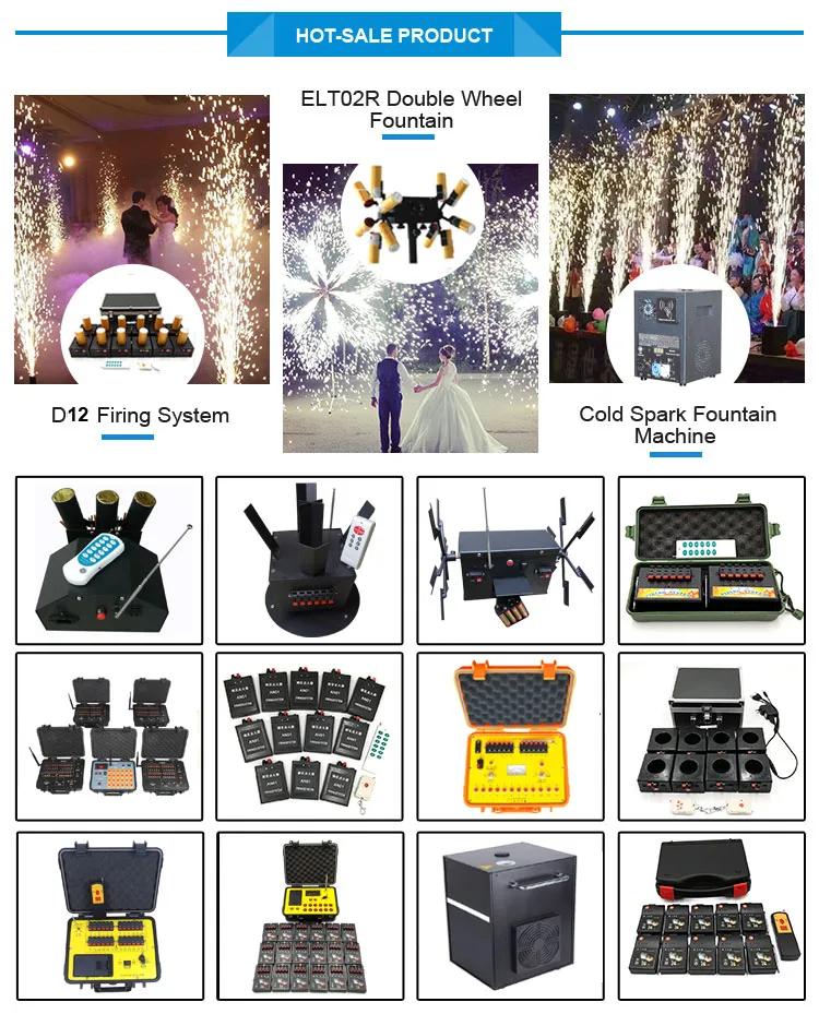 Five Head Fan Shape Cold Fountain Fireworks Machine Remote Control Cold ...