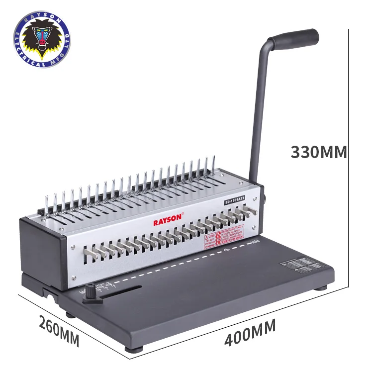 Rayson SD-1501A21 Manual Power Commercial Office Comb Book Binding Machine Factory's Plastic ...