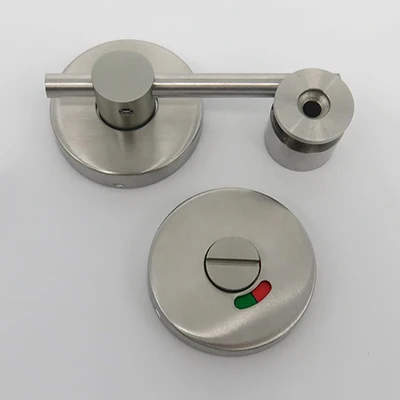 Stainless Steel Round Cubicle Bathroom Door Toilet Indicator Lock Thumb ...