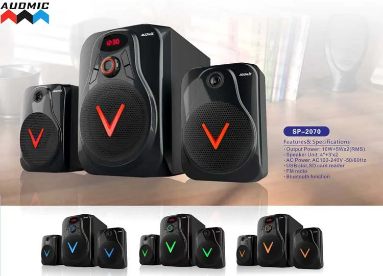 2.1 Multimedia Speaker Home Theater Speaker with Remote Control Box PC ...