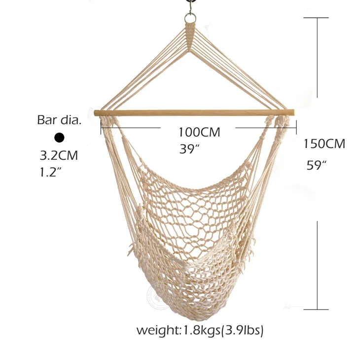 Longsen Outdoor And Indoor Backyard Net Caribbean Hammock Chair Leisure ...