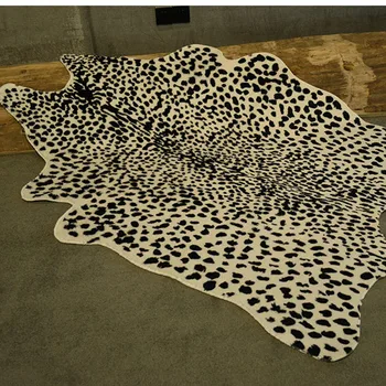 Snow Leopard Print Rug Faux Fur Leopard Hide Rug Animal Printed Carpet ...