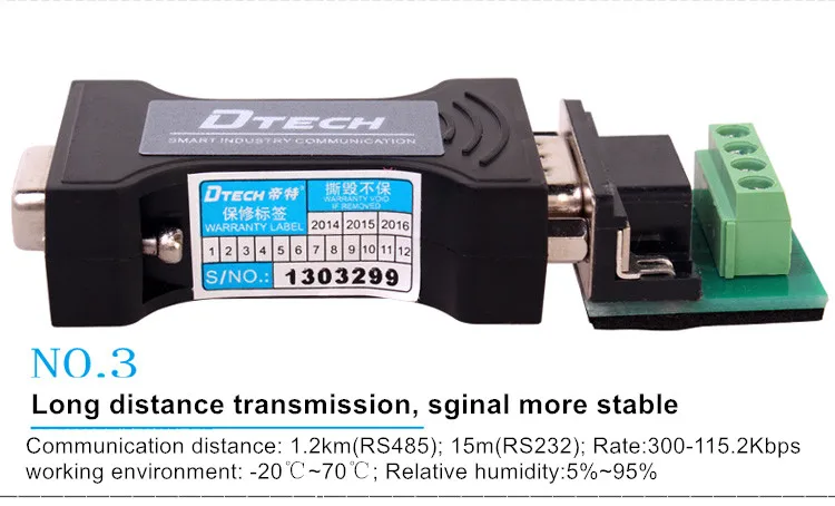 DTECH Iot Serial Communication Adapter - RS232 to RS485