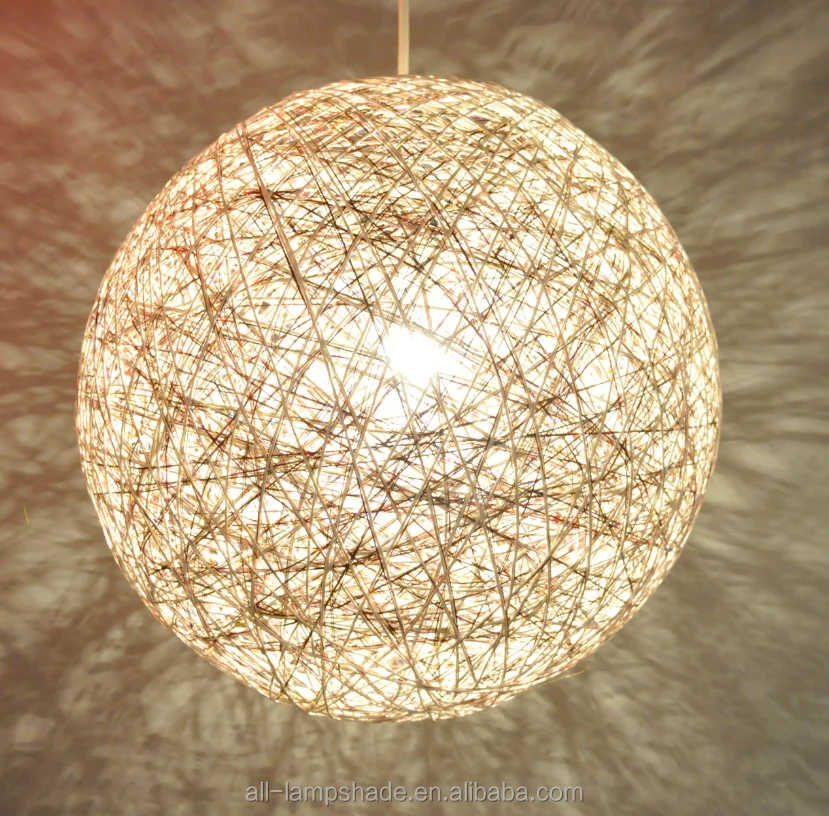 Modern White Bar Pendant Lamp Paper String Ball Pendant Lamp ...