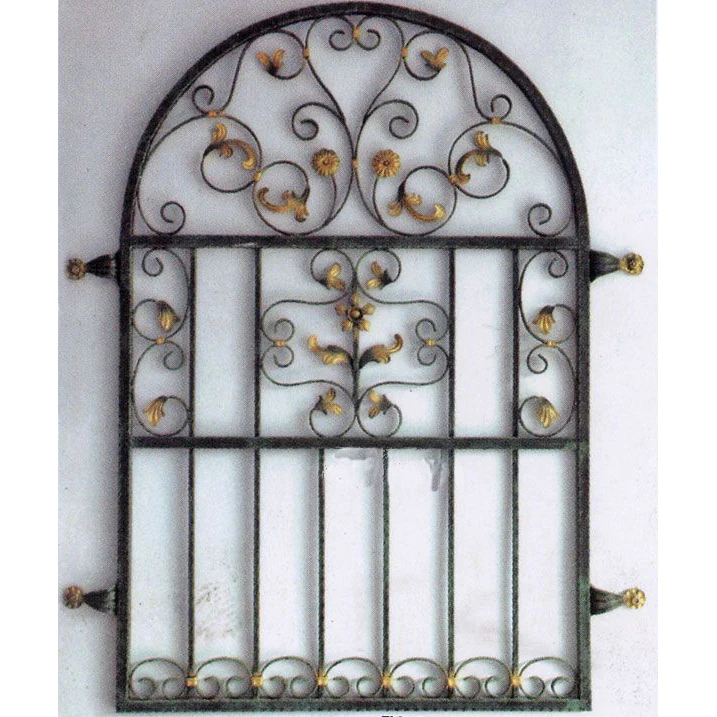 Simple Galvanized Steel Fixed Window Grill Design Wrought Iron Window