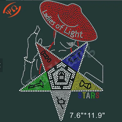 wholesale oes eastern star rhinestone transfer iron on appliques for ...