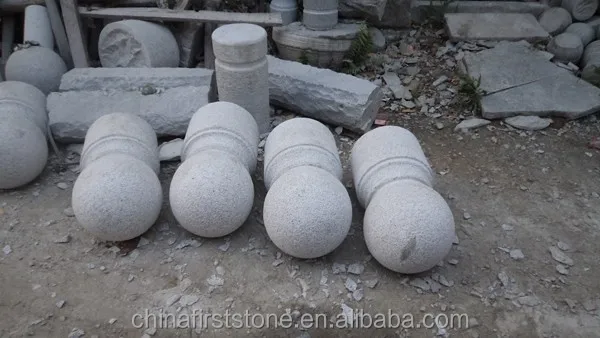Stone Parking Posts - Durable Sesame White Granite Driveway Pillars for ...