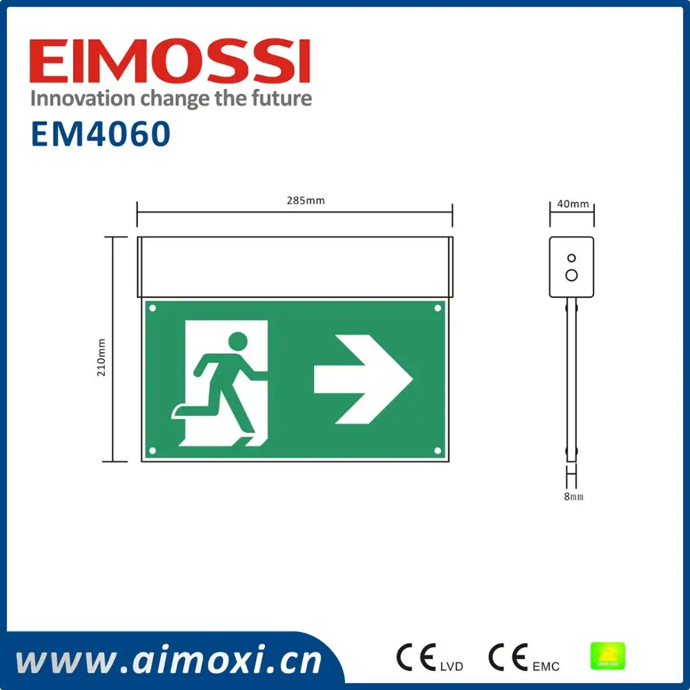EIMOSSI 3.6V Ni-Cd 3H Emergency LED Exit Sign Projector Light