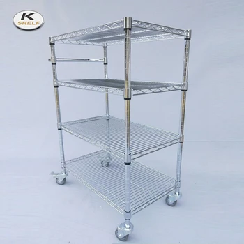 Chrome Wire Shelving With Wheels,Wire Decking Racks - Buy Chrome Wire ...