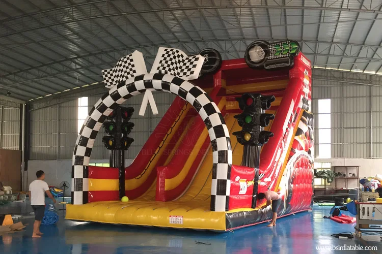 Super Racer Inflatable Car Racing Cheering Slide - 3 Years Warranty
