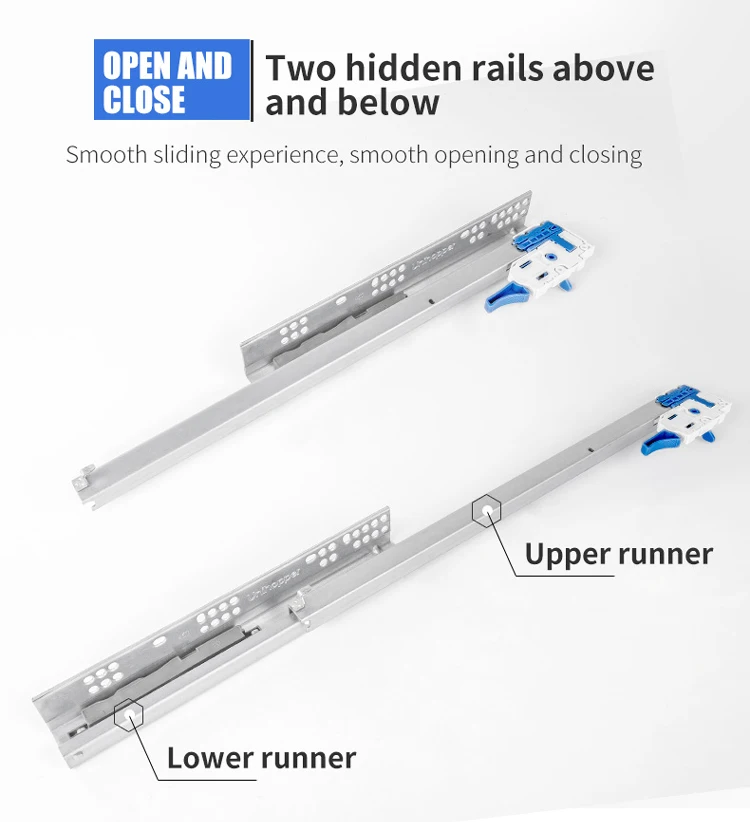 Unihopper Telescopic Channel Guides - 3D Concealed Drawer Runners