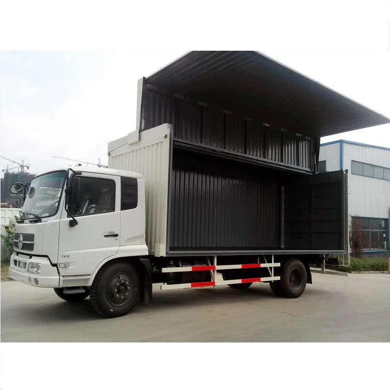 Hydraulic wing van body side open truck for sale| Alibaba.com