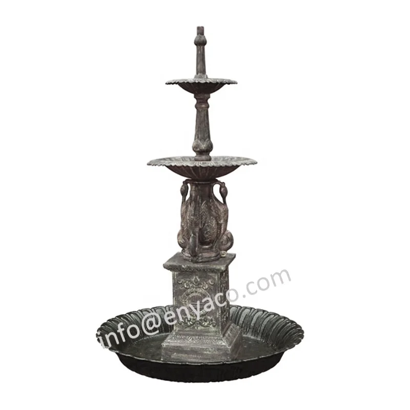 Antique Patio Classic Lion Head Iron Metal Waterfall Fountain