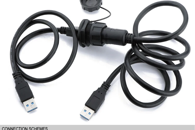 Industrial Usb Adapter Plug Socket With Cap Electrical Wire Plug For ...