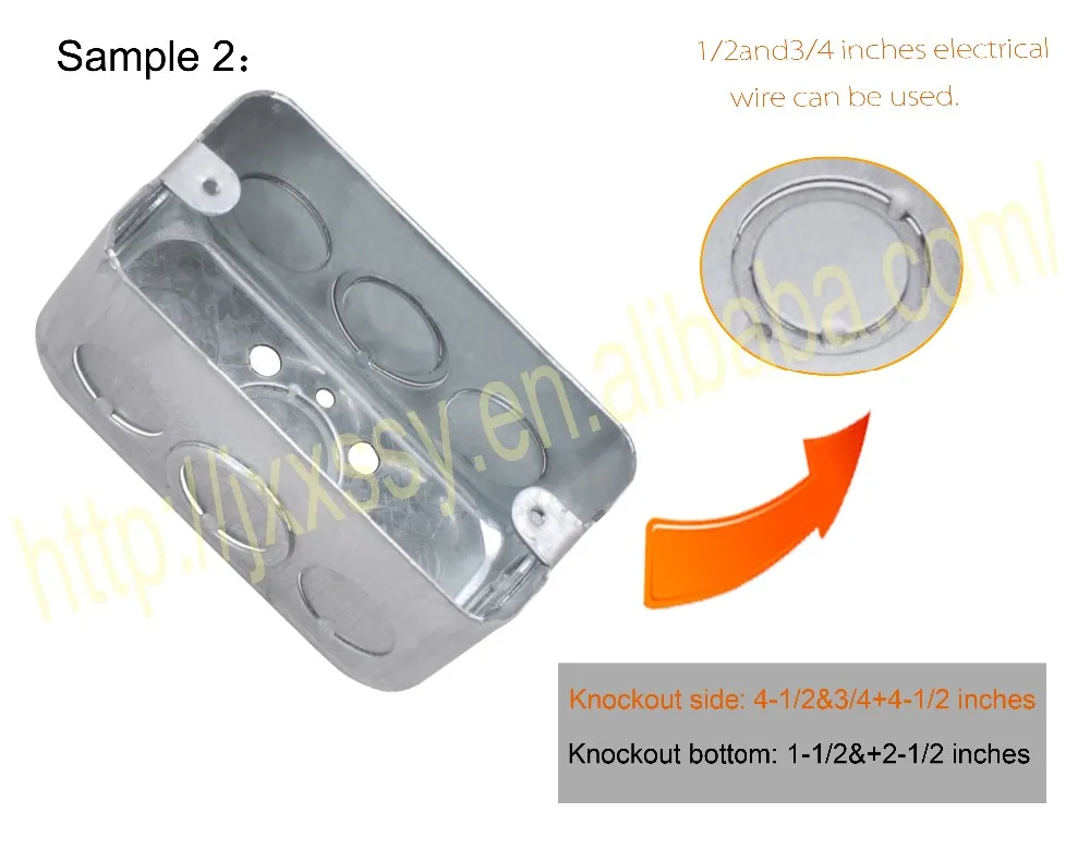 4x2" Rectangular Caja Electrical Metal Switch Box - Buy Galvanized ...