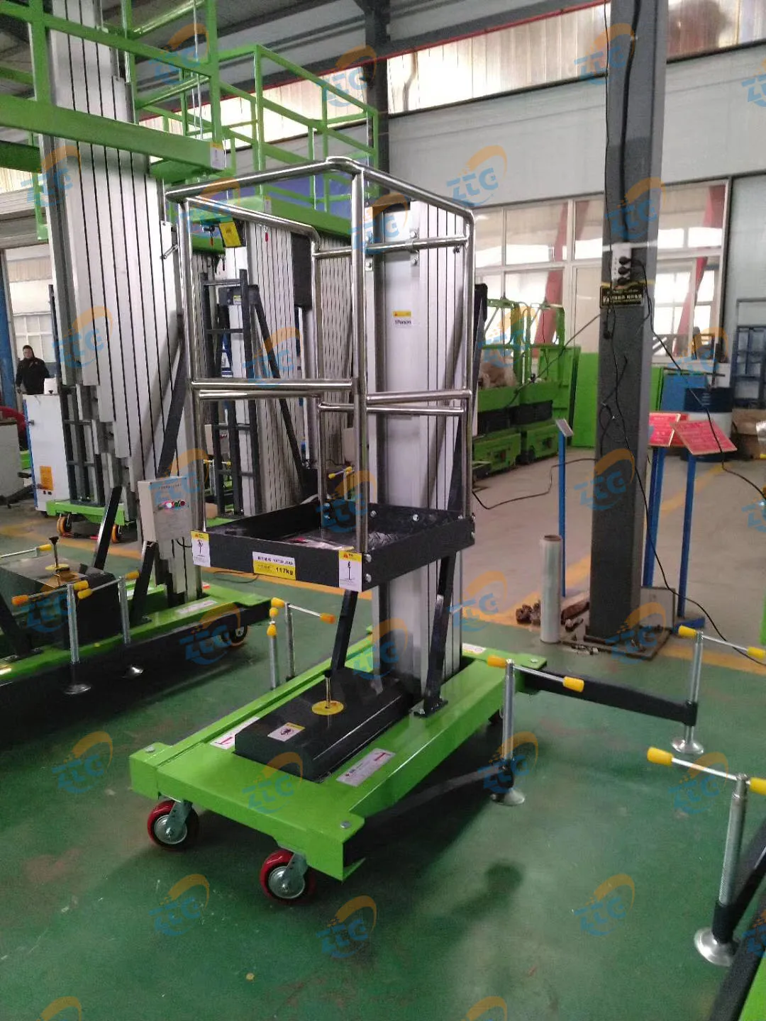 Hydraulic Home Ladder Lift Table Indoor Double Mast Aluminum Alloy ...