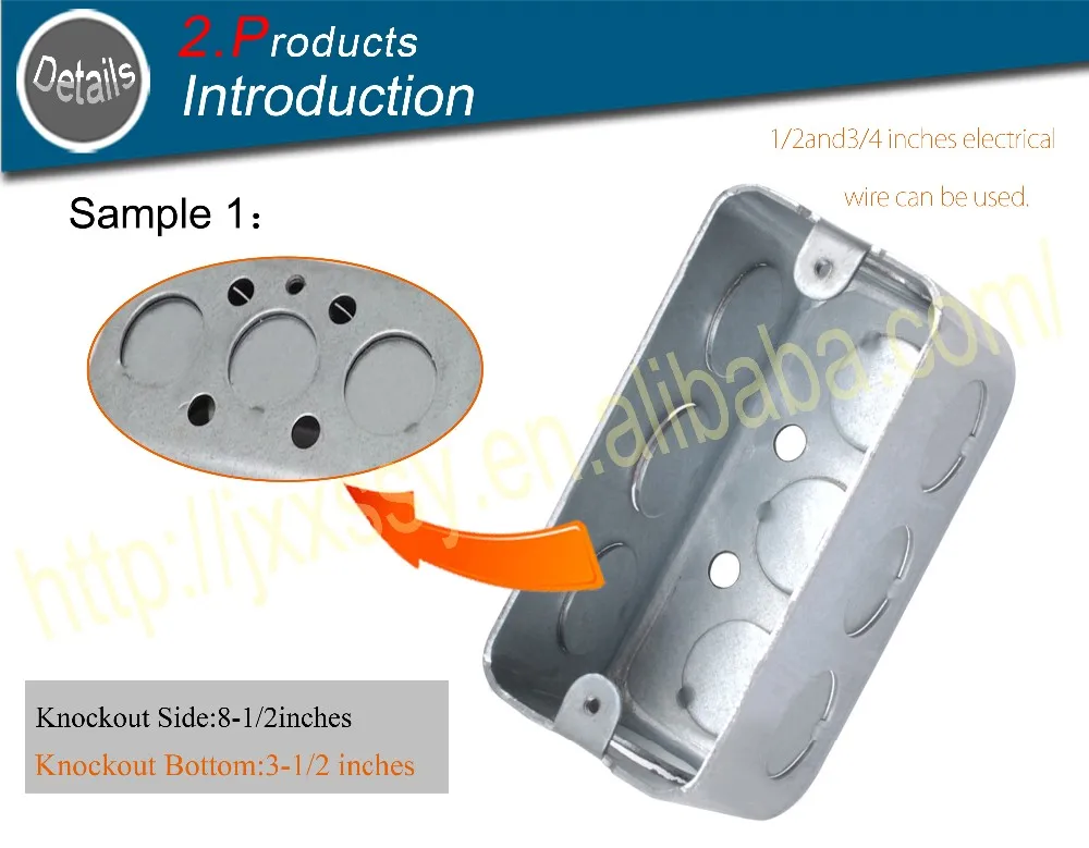 4x2" Rectangular Caja Electrical Metal Switch Box - Buy Galvanized ...