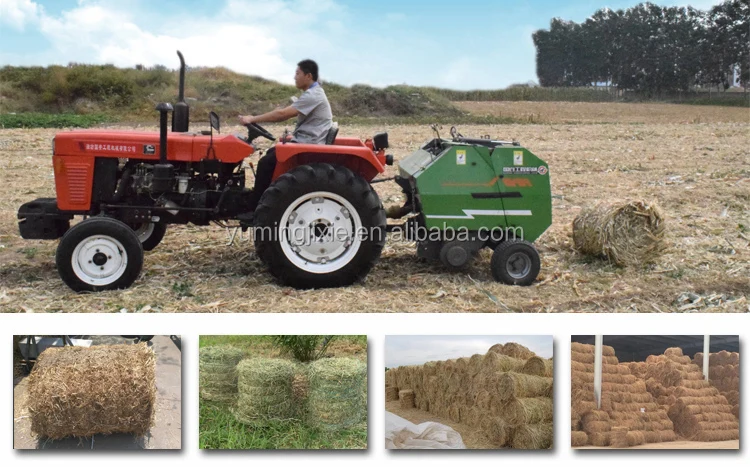 Tractor Mounted PTO Mini Round Hay Straw Baler Machine