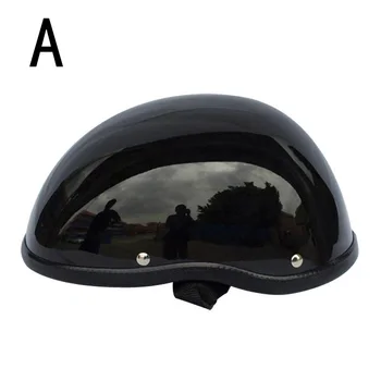 Unisex Vintage Motorcycle Half Helmet Skull Cap With Adjustable Strap ...