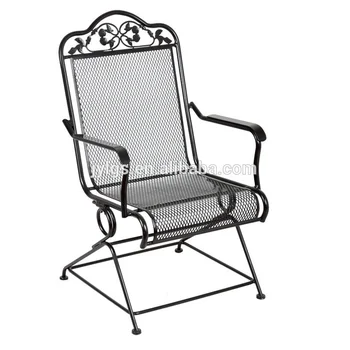 Outdoor Coil Spring Motion Wrought Iron Chair Black - Buy Coil Spring ...