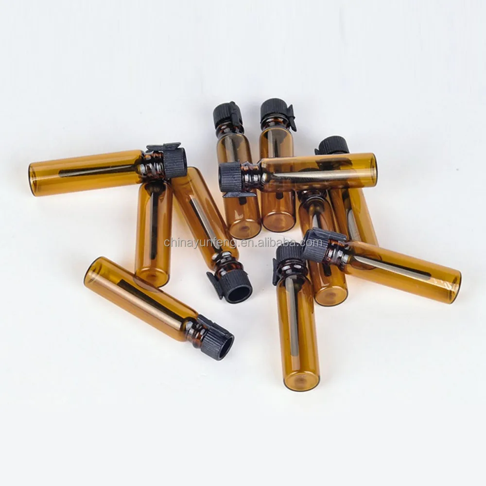 Amber Tester Tubes Glass 1 Ml 2ml Perfume Sample Vial Bottle With ...