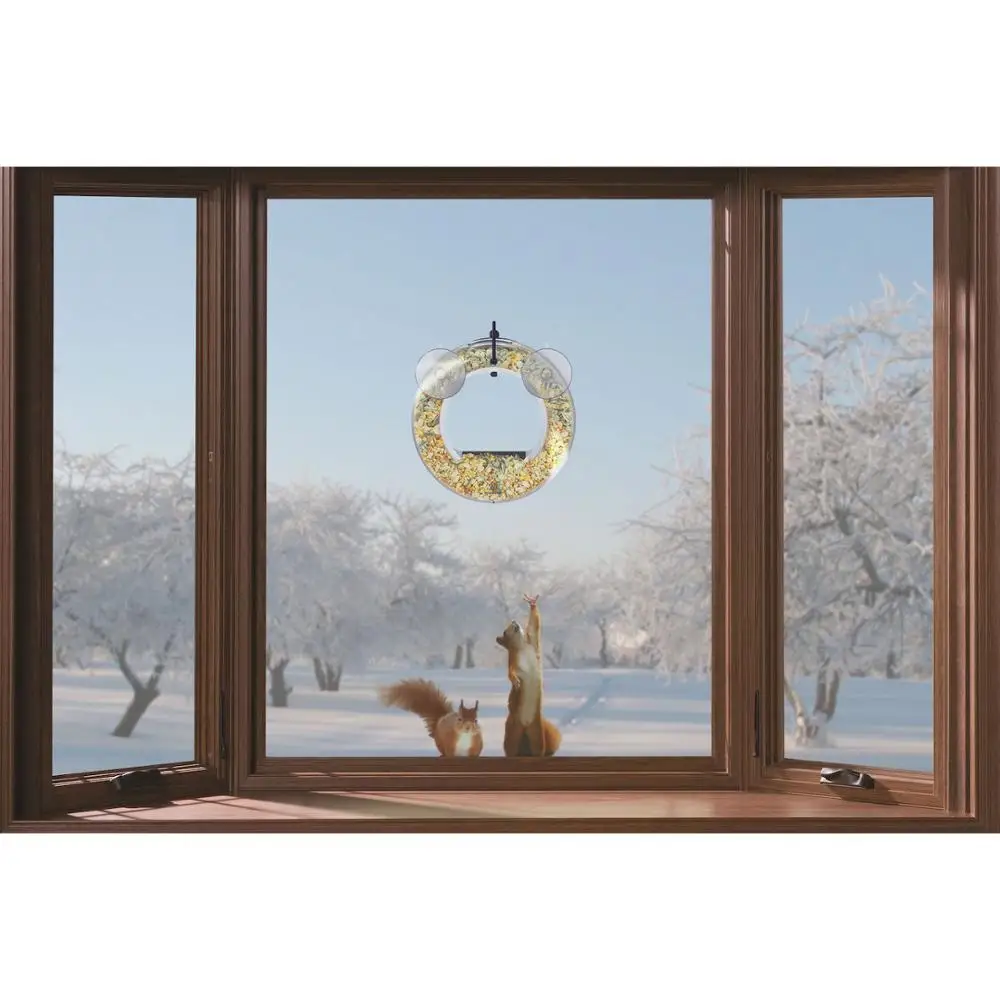 Custom Round Acrylic Circular Design Window Hanging Bird Feeder ...