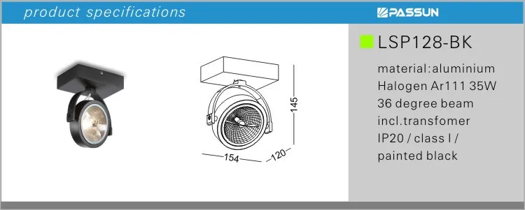 Commercial Ceiling Surface Mounted Ar111 Halogen Bulb Included ...