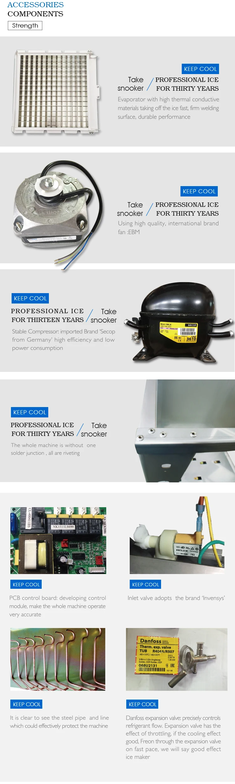 Snooker SK-1500P Cube Ice Making Machine: 1500lbs Daily Output, 1.5L ...
