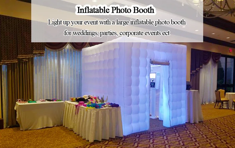 White Inflatable 360 Photo Booth Enclosure Backdrop Inflatable Led 360 ...