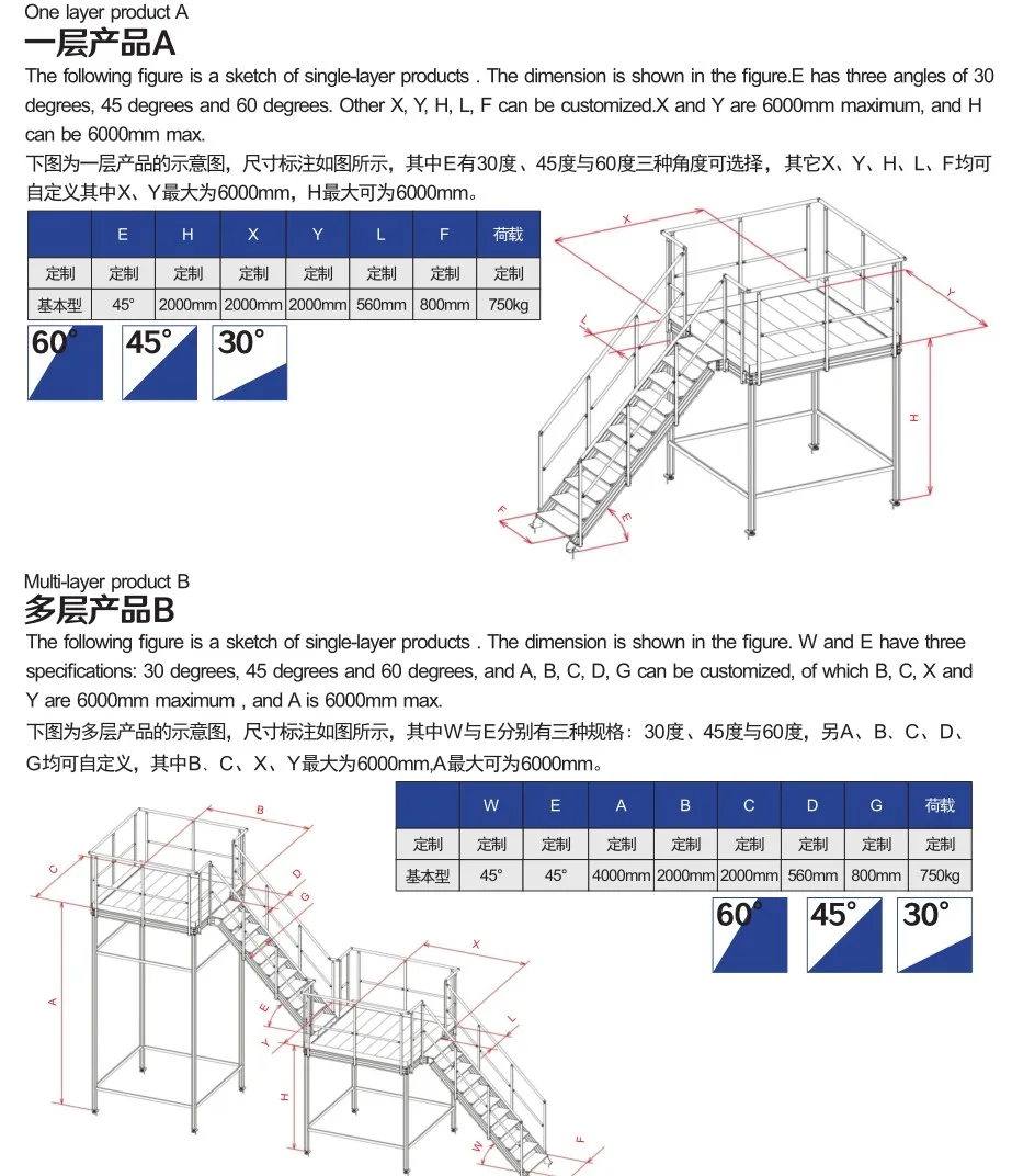 ZHENGHE Aircraft Use Movable Maintenance Catwalk - 150kg Load Capacity