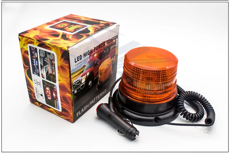 12w Led Emergency Beacon Flashing Amber Mini Revolving Light 12v ...