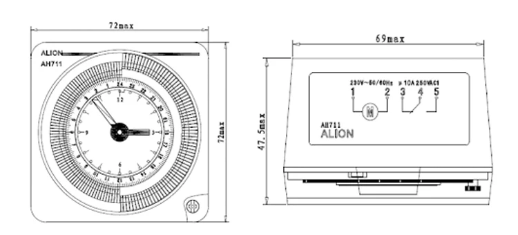 ALION AHC710 Time Switch - Reliable 24 Hour Mechanical Timer