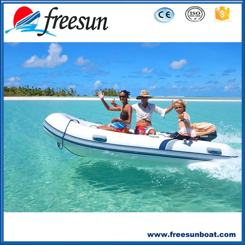 12.8ft 5 People RIB390 Deep V Fiberglass Hull PVC/Hypalon Tube Fishing ...
