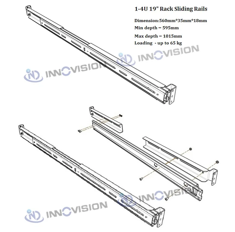 19inch Rackmount Dynamic Three-Section Sliding Guide Rail Kits for 1u ...