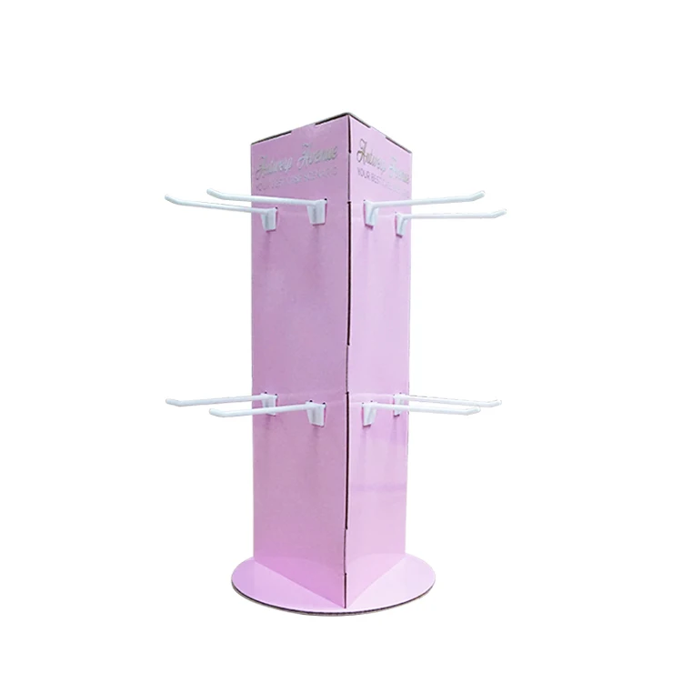 Rotatable Cardboard Hooks Display Rack Pop Up Counter Display Tray ...