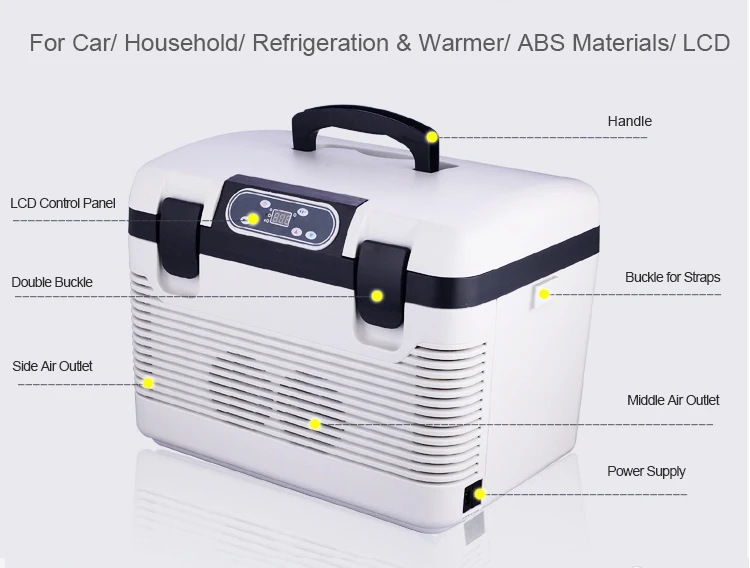 18L Portable Electric Car Cooler Box - Dual-Zone Refrigerator