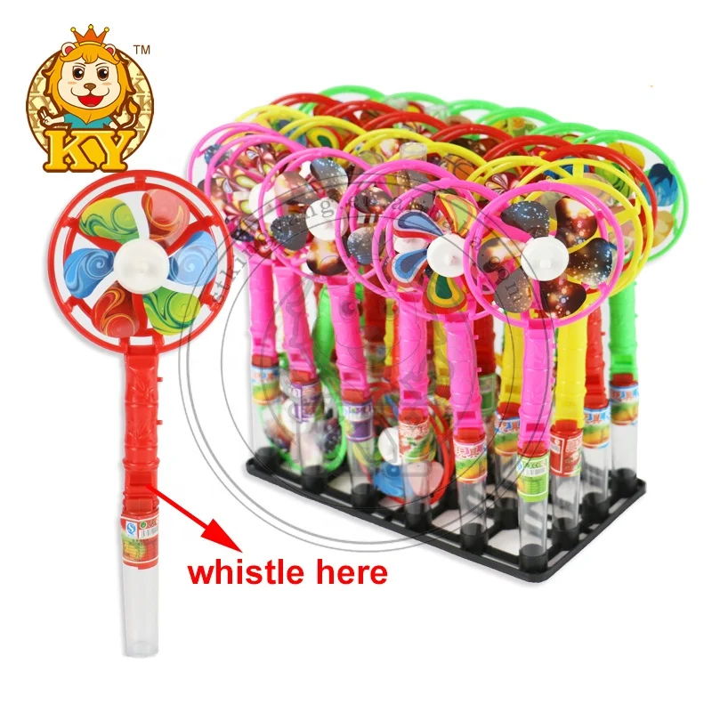 Wholesale Custom Colorful Whistle Windmill Candy Toy