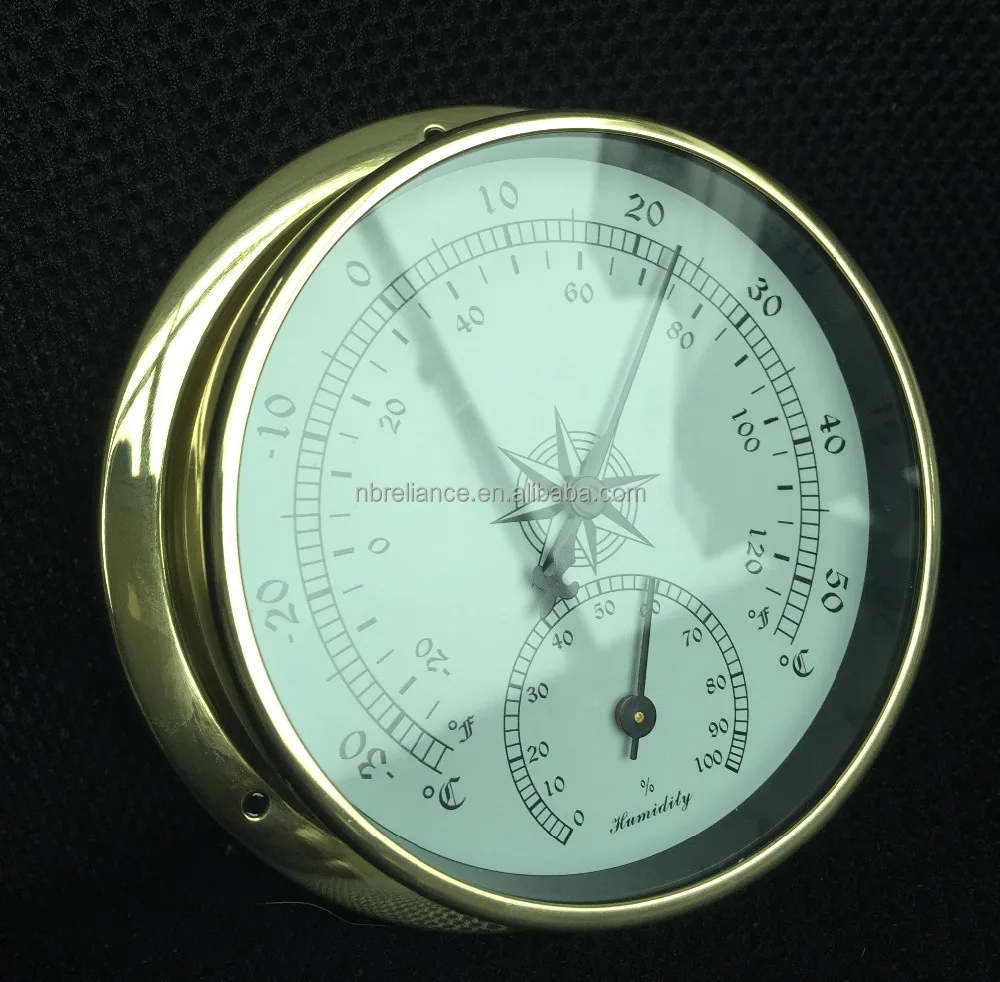 Dial-type Wall Round Mechanical Thermometer Hygrometer With Polished ...