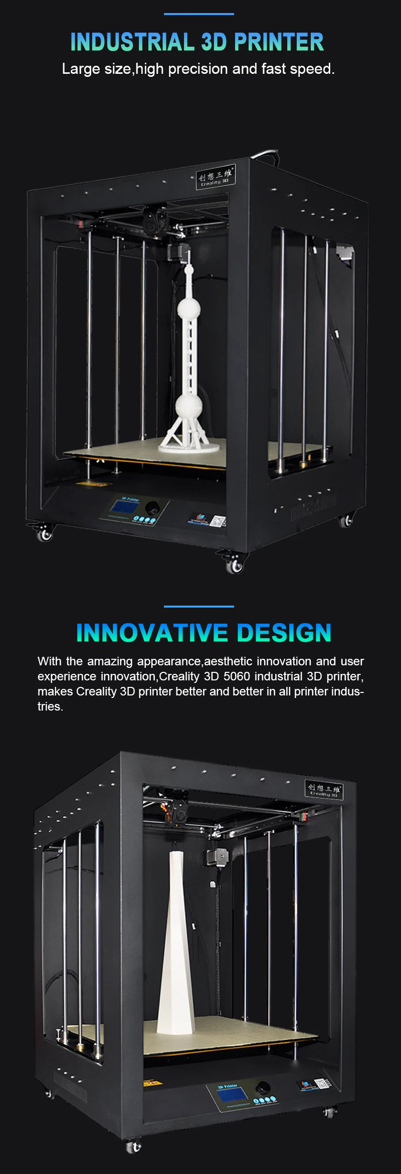 Large Print Size 500*500*600mm High Precision Full Metal Assembled ...