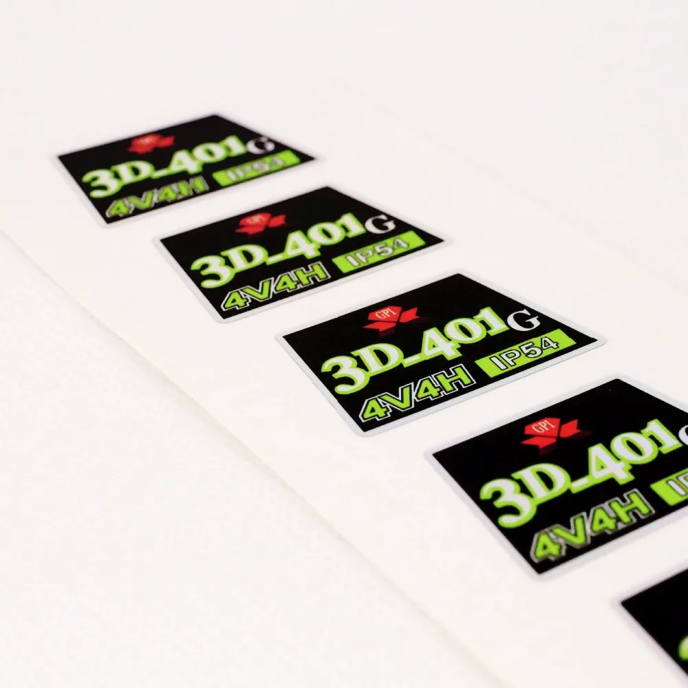 Gloss surface finish label sticker by screen printing 3 C company logo ...