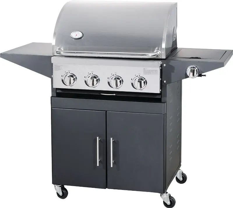 High Efficient Outdoor Gas Barbecue Machine 4 Burners Stainless Steel ...